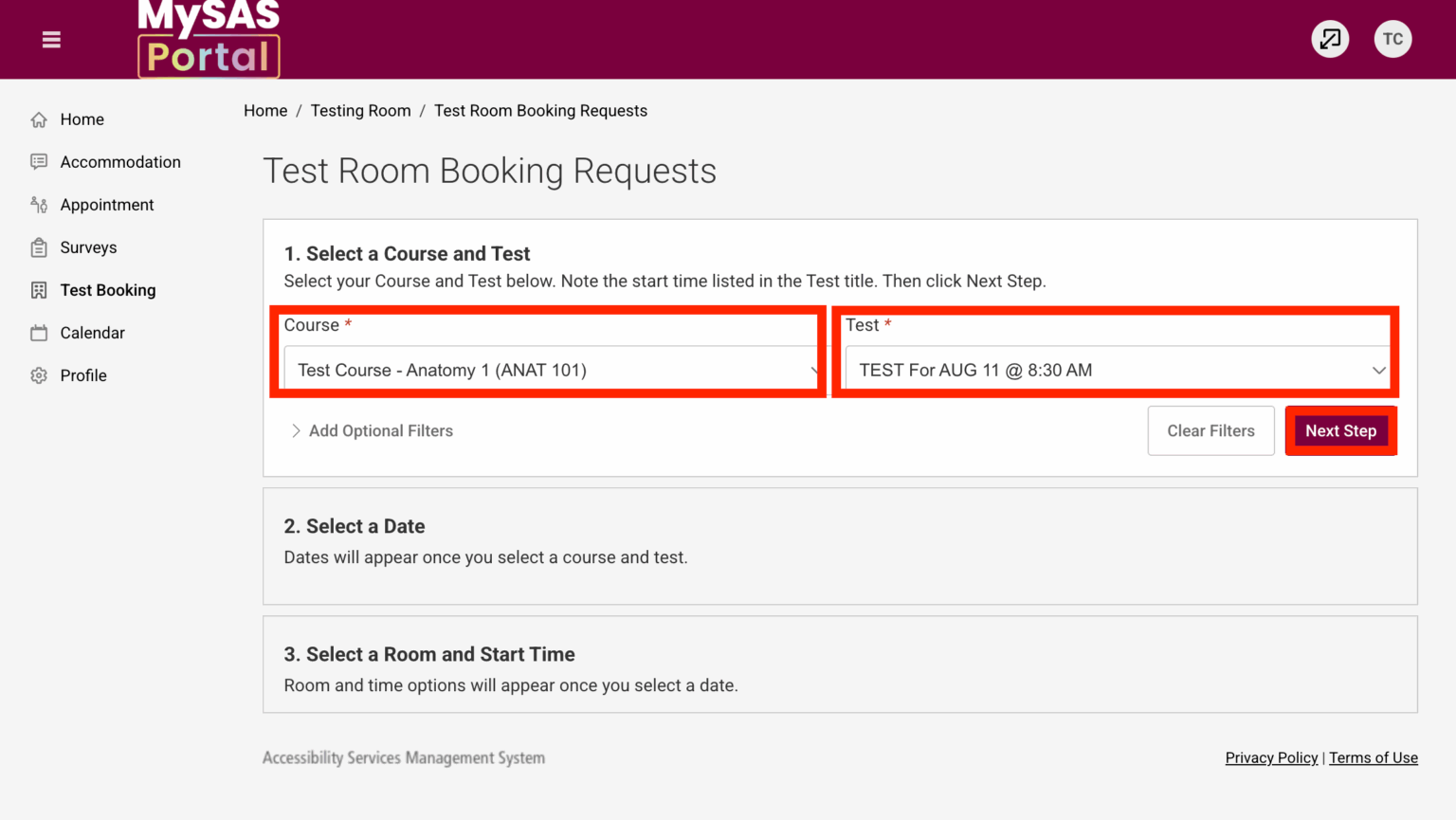 Booking Tests and Midterms (Undergraduate Students Only) | Student ...